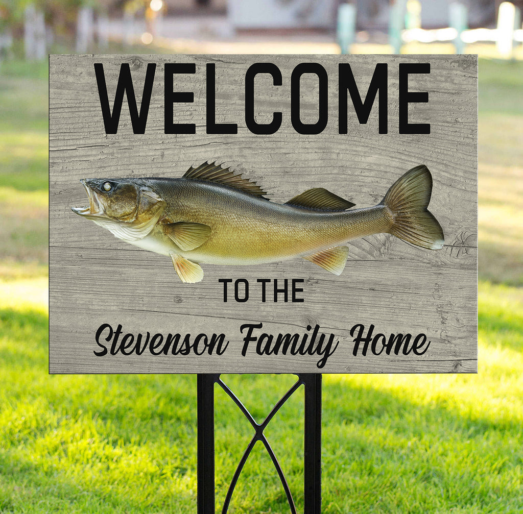 Welcome to the our family home custom name Yard Sign - FishingdailyShop